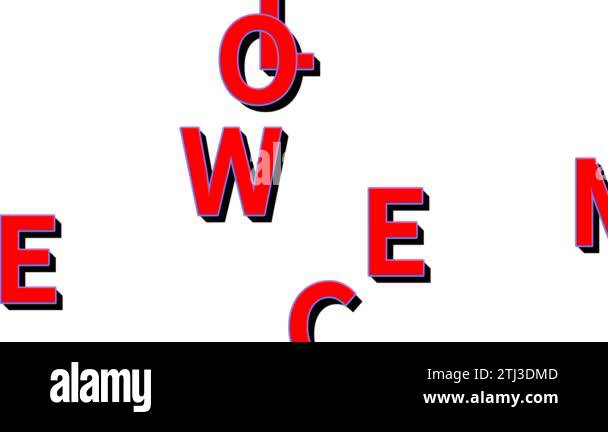 Welcome word text in red colour flocking effect and background white ...