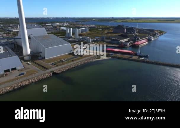 Aerial view of the Eco Power station. One of the most beautiful and eco ...