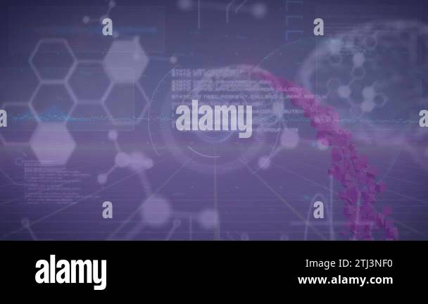 Animation of data processing and networks of connections on screens ...