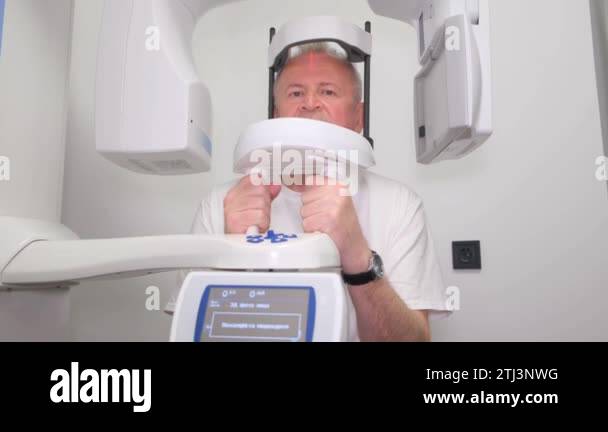 X-ray image of the patients mouth and teeth. Device 3D photo of the ...