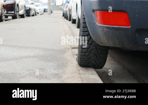 Poor parking: Car was left with one of its wheels on a pedestrian ...