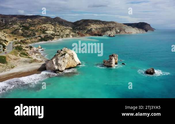 Petra tou Romiou (Aphrodite's Rock) the birthplace of Aphrodite, Paphos ...