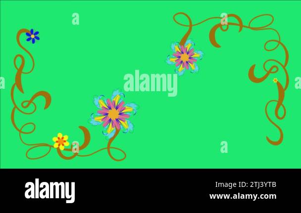 Beautiful flower frame animation on green screen. Perfect for ...