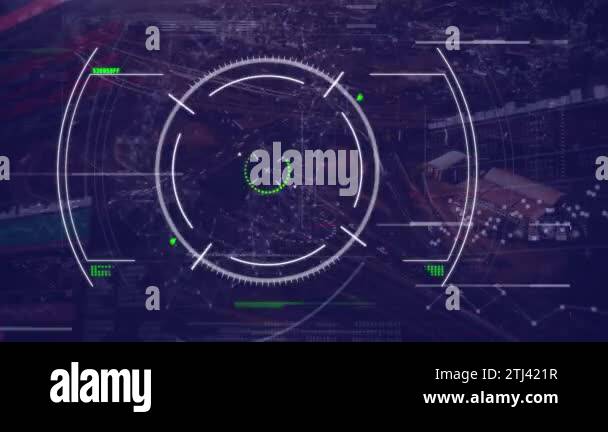 Animation of scope scanning over globe and data processing. Global connections business and data ...