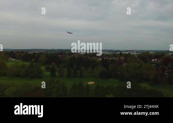 Low Level Flight of an Airplane and Approaching to London Luton Airport ...