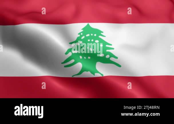 Lebanon Flag video waving in wind. Lebanon Flag Wave Loop waving in ...