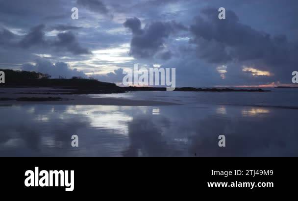 Background plate of silhouetted jetty at the beach in Costa Rica at ...