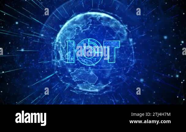 IOT Digital Global Technology World Network connections Loop background ...