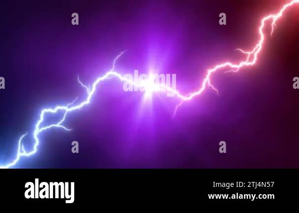 Lightning collision red and blue background, versus footage seamless ...
