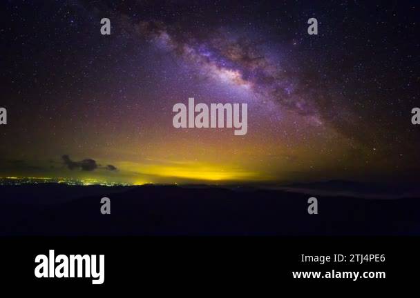 Star TIme Lapse, Milky Way Galaxy moving across the Night Sky Stock ...