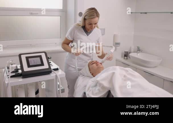 skin care, Rejuvenation Hydration, Lymphatic drainage. Young woman is ...