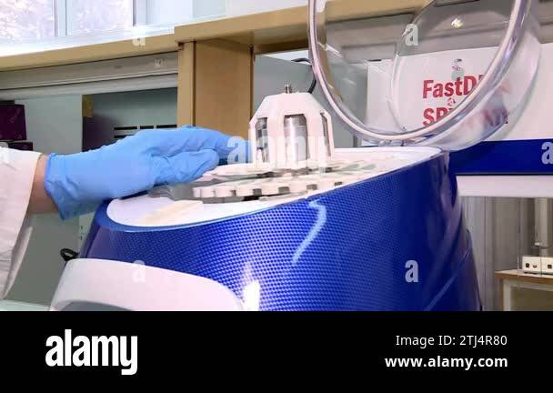 Scientists conduct experiments in clinical laboratory rooms or hospital ...