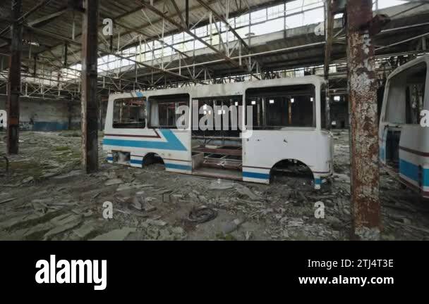 Disassembled buses using as protection in military operation during ...