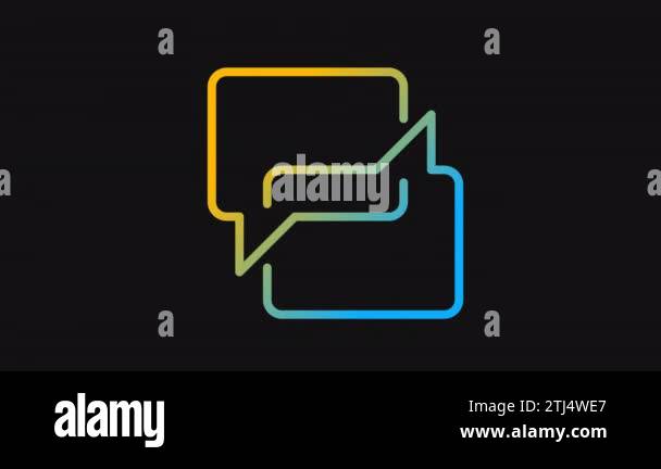 Animated emailing dark gradient icon. Transfer message through internet ...