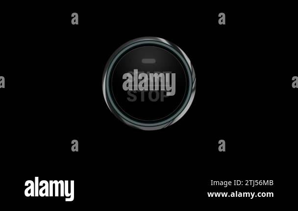 Push start button of car with glowing blue light 4K Animation. Start ...