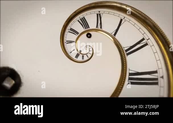 Clock face, infinity time zoom, wormhole, time tunnel, close-up, top ...