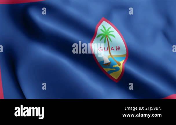 Guam Flag video waving in wind. Guam Flag Wave Loop waving in wind ...