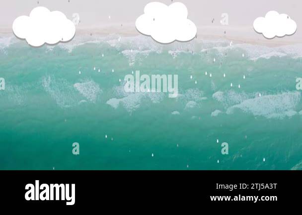 falling raindrops footage animation on colorful background, rain ...