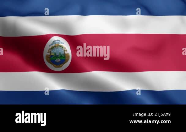 Costa Rica Flag video waving in wind. Costa Rica Flag Wave Loop waving ...