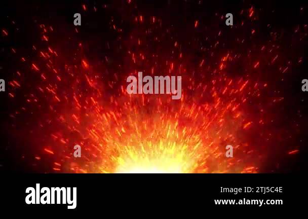 Loop of glow orange fire particles sparks explode.Moving fire particle ...