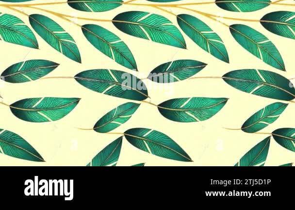 Tropical seamless looping animation with beautiful palm, banana leaves ...