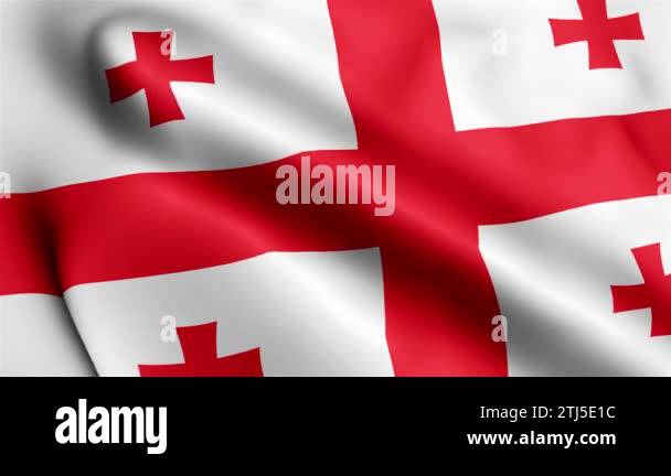 Georgia Flag video waving in wind. Georgia Flag Wave Loop waving in ...