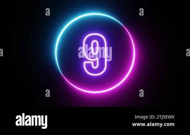 Digital countdown timer number ten to zero second with circular two ...