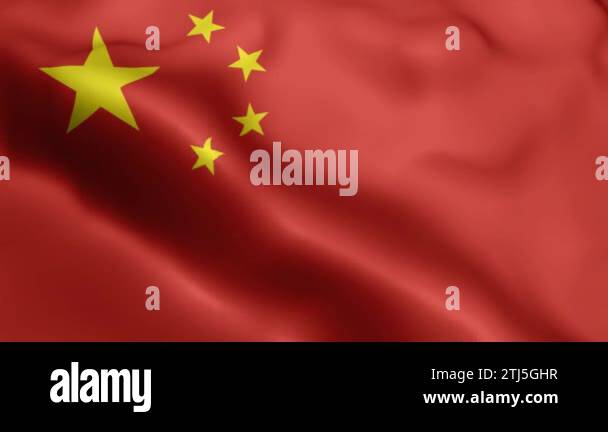 China Flag video waving in wind. China Flag Wave Loop waving in wind ...