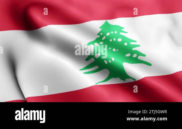 Lebanon Flag video waving in wind. Lebanon Flag Wave Loop waving in ...
