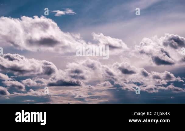 Timelapse of cumulus clouds moving in the blue sky. Nature, Sky clouds ...