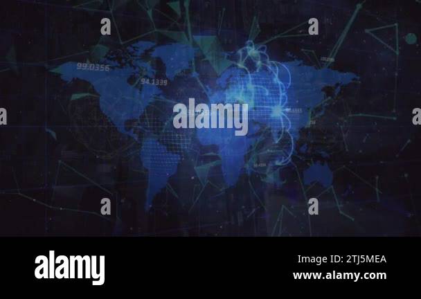 Animation of falling lines, triangles, numbers and abstract pattern ...