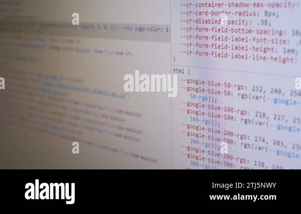 Programmer Views The Html Code Of The Page On A Screen Of A Computer Monitor Code Scrolling