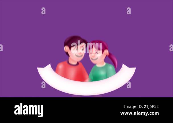 Happy Parents Day. 3d vector animation. Happy family, father and mother ...