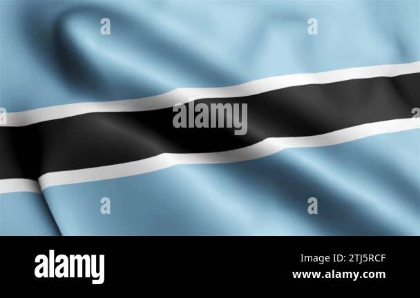 Botswana Flag video waving in wind. Botswana Flag Wave Loop waving in wind. Realistic Botswana ...