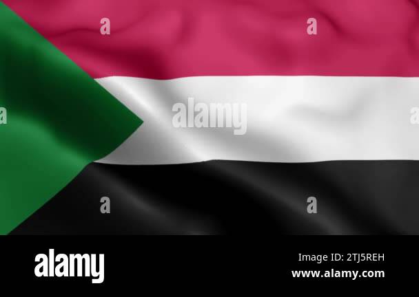 Sudan Flag video waving in wind. Sudan Flag Wave Loop waving in wind. Realistic Sudan Flag ...