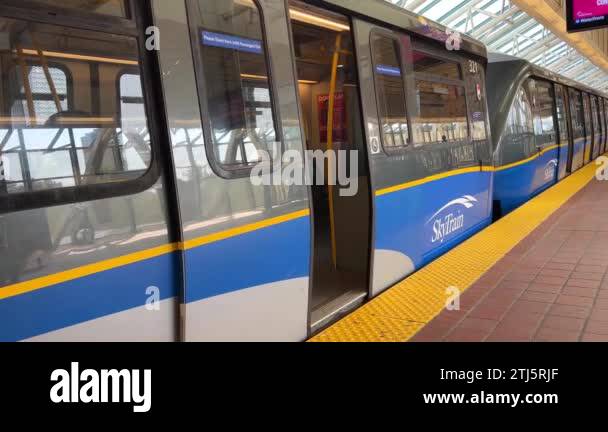 New train at the station skytrain Blue Line Surrey Vancouver Surrey ...