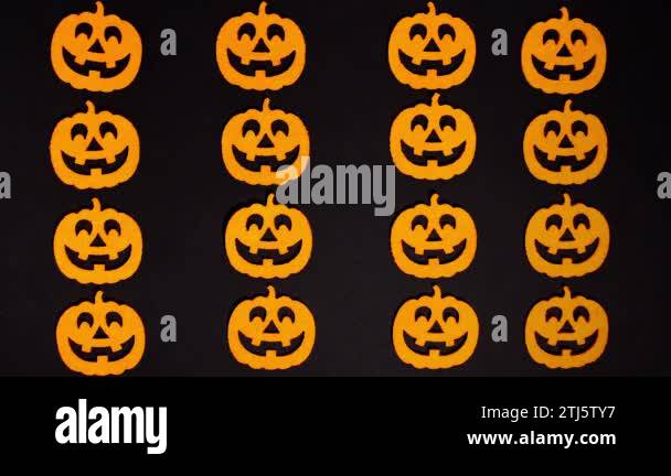 Stop motion animation Halloween. Funny cute felt pumpkins appear and ...