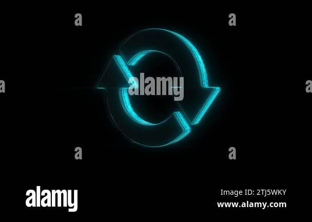 Reset Icon Rotate Around on black background use for Garbage recycling, Earth planet. Reuse ...