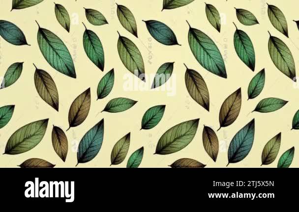 Leaves seamless looping animation. Drawing leaves. Green leaves ...
