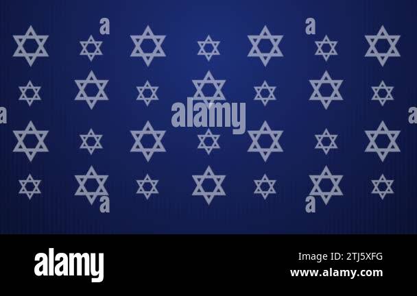 Gold jewish bible star of david symbol on animated blue background ...