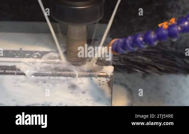 The CNC milling machine cutting the rubber tire mold part with the ...