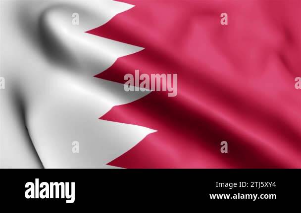 Bahrain Flag video waving in wind. Bahrain Flag Wave Loop waving in ...