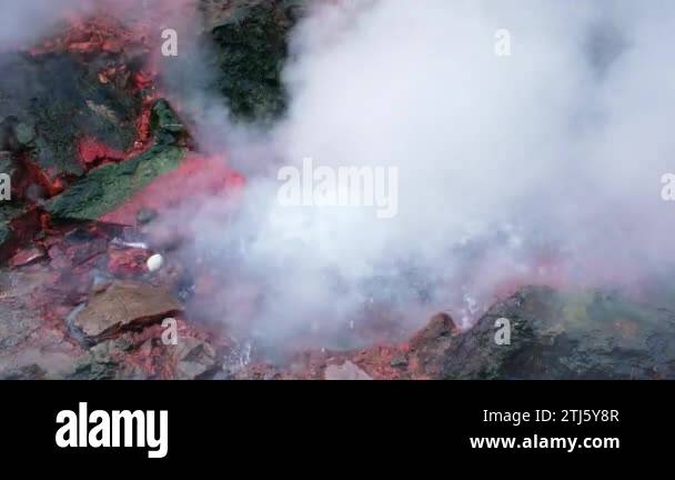 Geothermal area in Iceland, natural hot spring. Stunning boiling clear ...