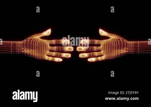 Neon Thumbs up 3D. Fingers 3D animation. Hand 3D animation. Wrist ...