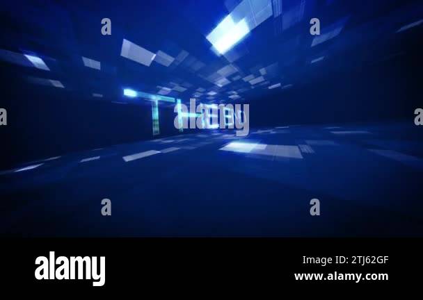 The End Text Science technology futuristic cinematic title background ...