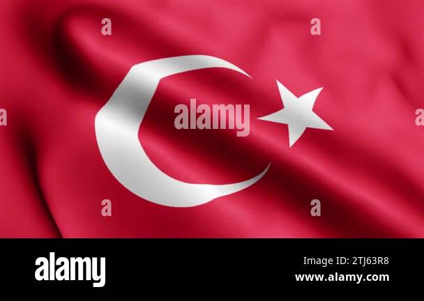 Turkey Flag video waving in wind. Turkey Flag Wave Loop waving in wind ...