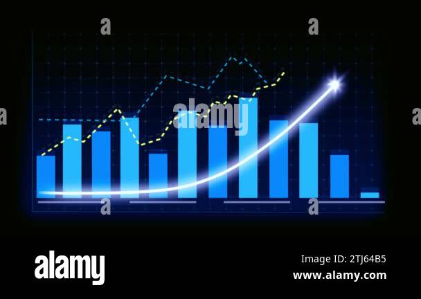 Business growth concept in allusive graph chart showing marketing sales ...