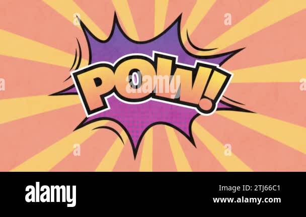 Animation of comic 5 options text over multiple comic speech bubbles ...