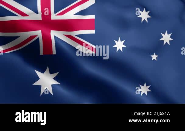 Australia Flag video waving in wind. Australia Flag Wave Loop waving in ...
