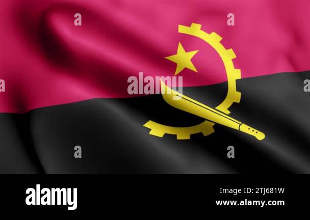 Angola Flag video waving in wind. Angola Flag Wave Loop waving in wind ...